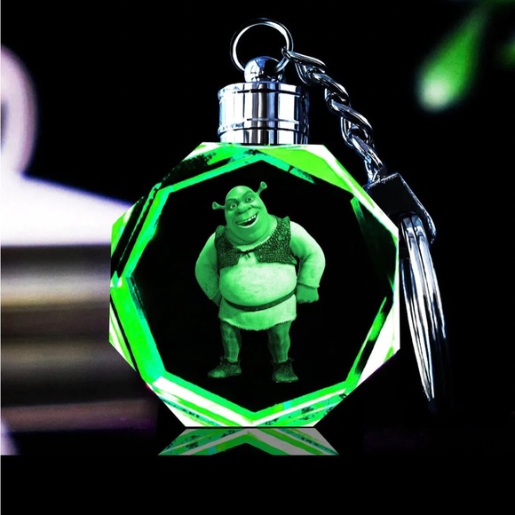 Accessories | Shrek Led Color Changing Premium Crystal Keychain | Poshmark